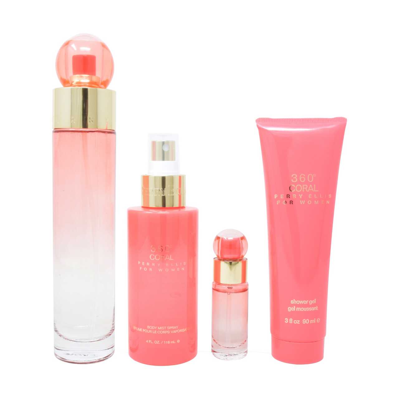 PERRY ELLIS SET 360 CORAL FOR WOMAN 4 PZAS – Perfumeria La Quinta