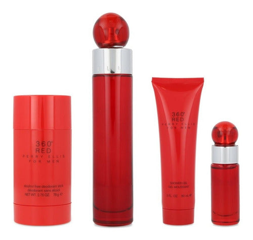 PERRY ELLIS SET 360 RED FOR MEN 4 PZAS – Perfumeria La Quinta