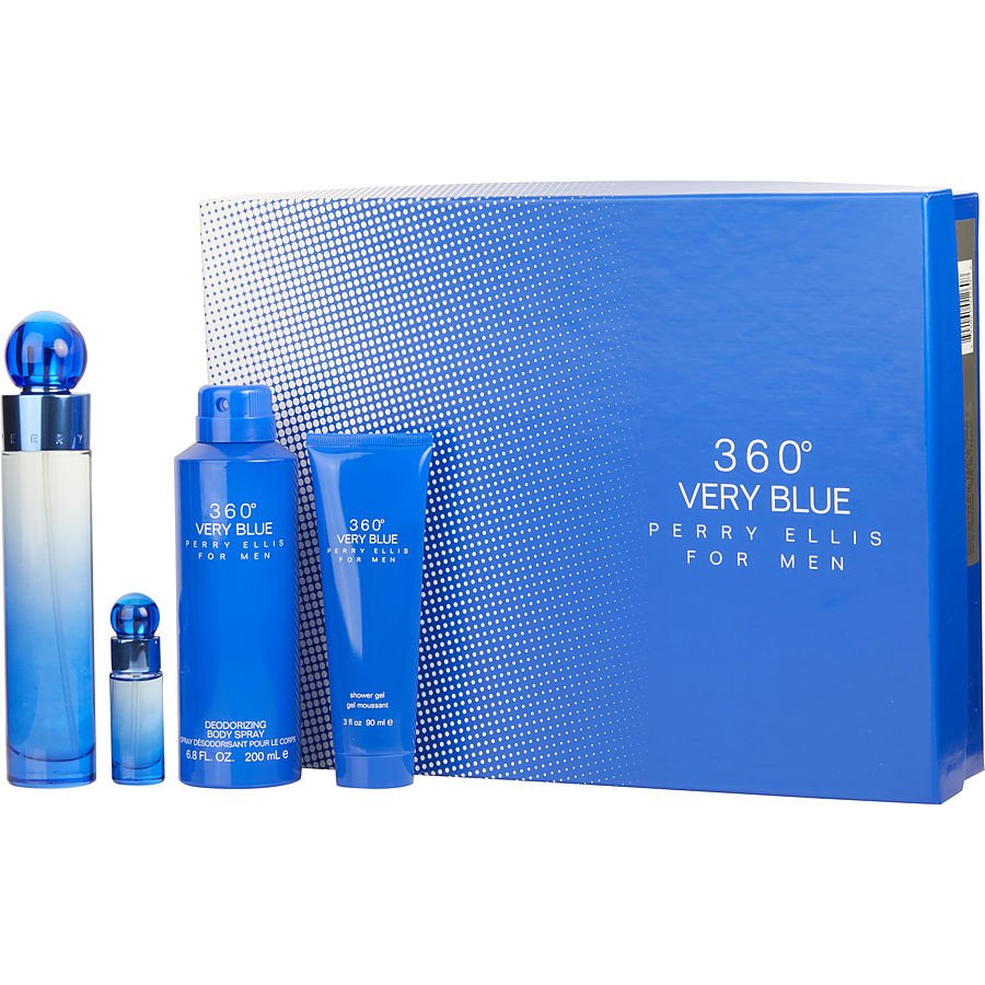 PERRY ELLIS SET 360 VERY BLUE FOR MEN 4 PZAS – Perfumeria La Quinta