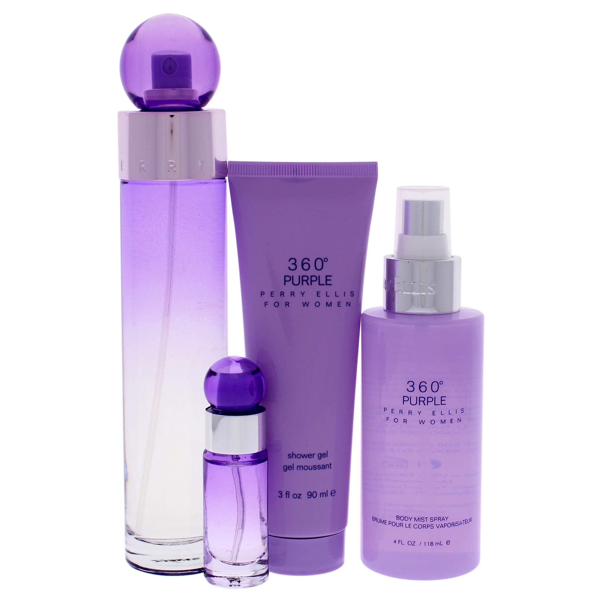 PERRY ELLIS SET 360 PURPLE FOR WOMAN 4 PZAS – Perfumeria La Quinta