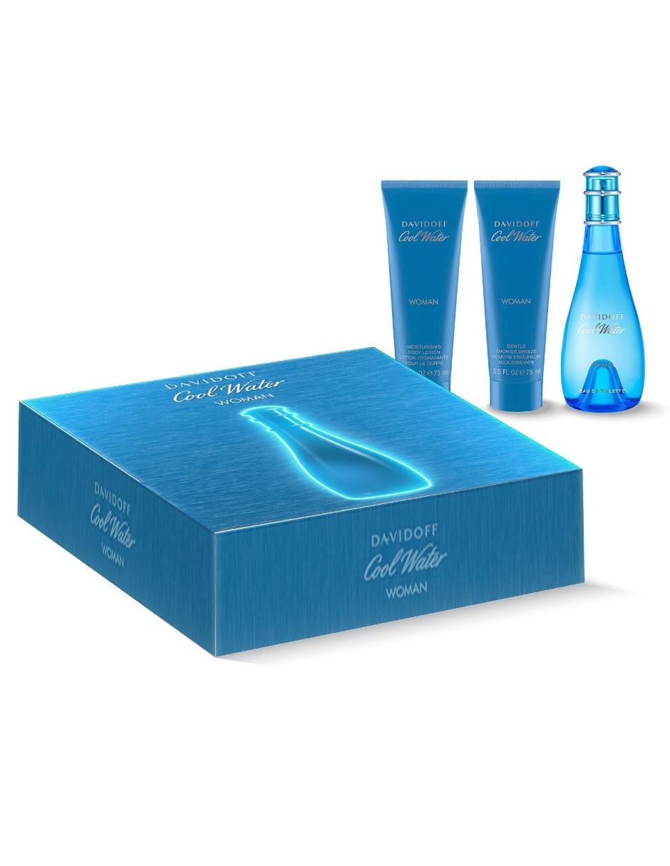 DAVIDOFF SET COOL WATER FOR WOMAN 3 PZAS – Perfumeria La Quinta